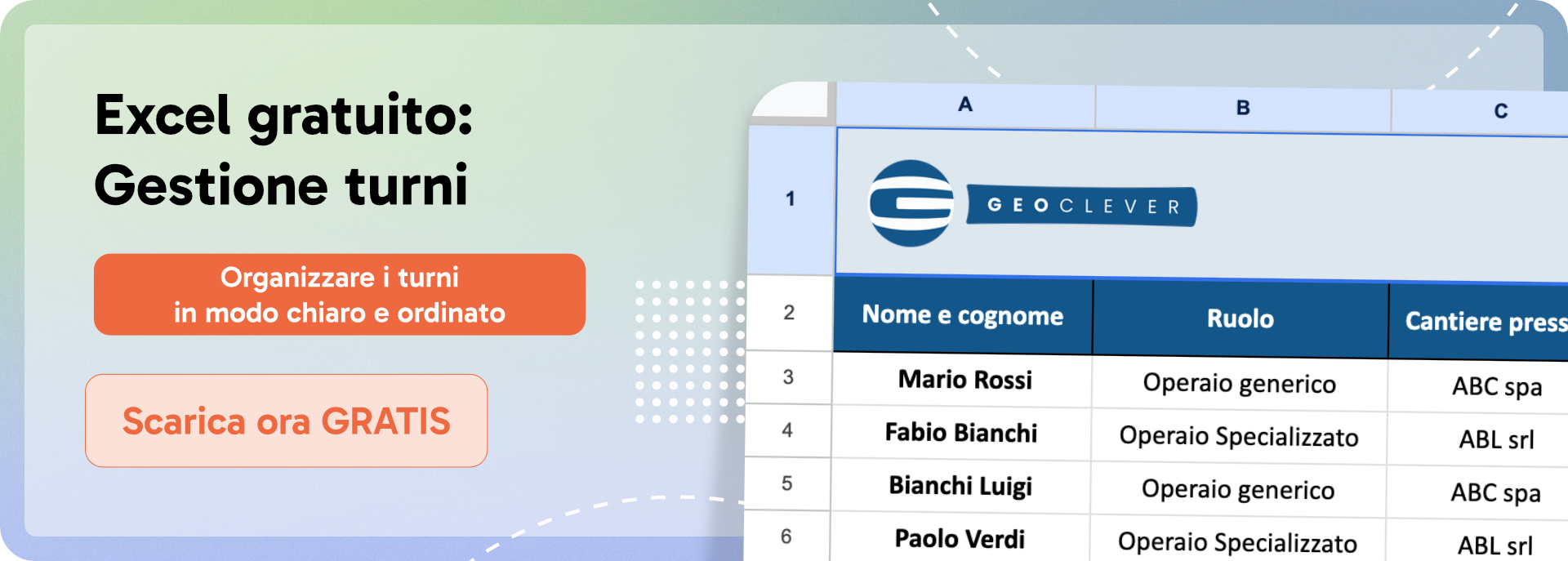 Foglio matrice turni Excel gratuito: modello pronto per la gestione dei ...